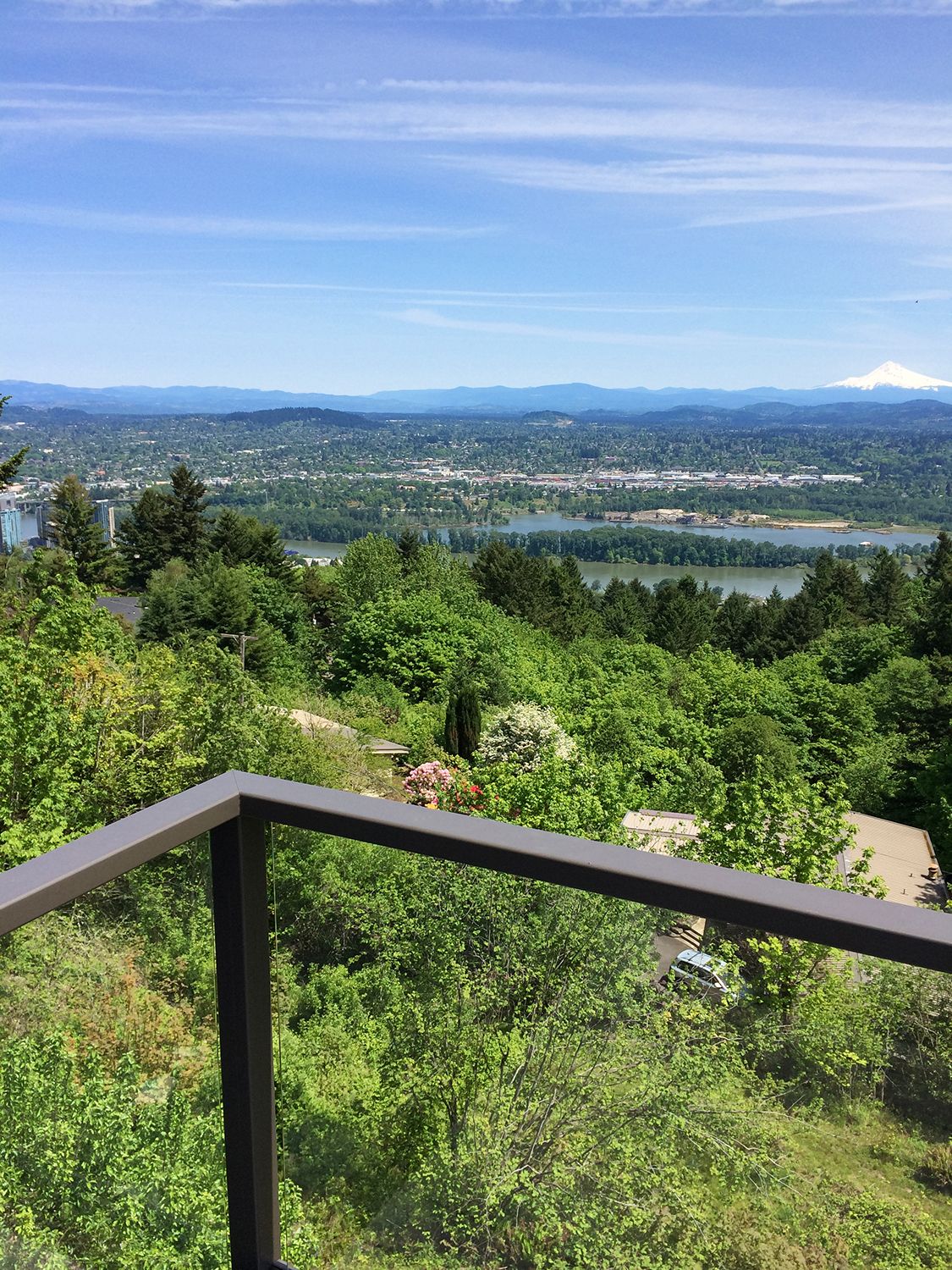 Bronze Solid Glass Railing - Portland, OR | Glass Railing for Decks