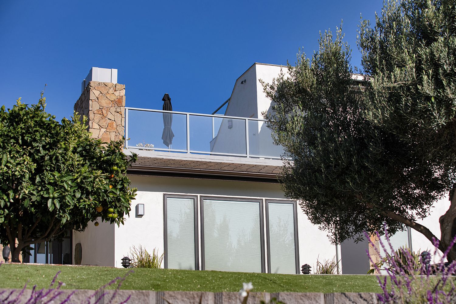 Silver Solid Glass Railing - San Diego, CA - Glass Railing for Decks
