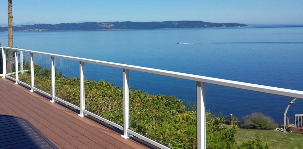 White Solid Glass Railing - Seattle, WA - Glass Railing for Decks