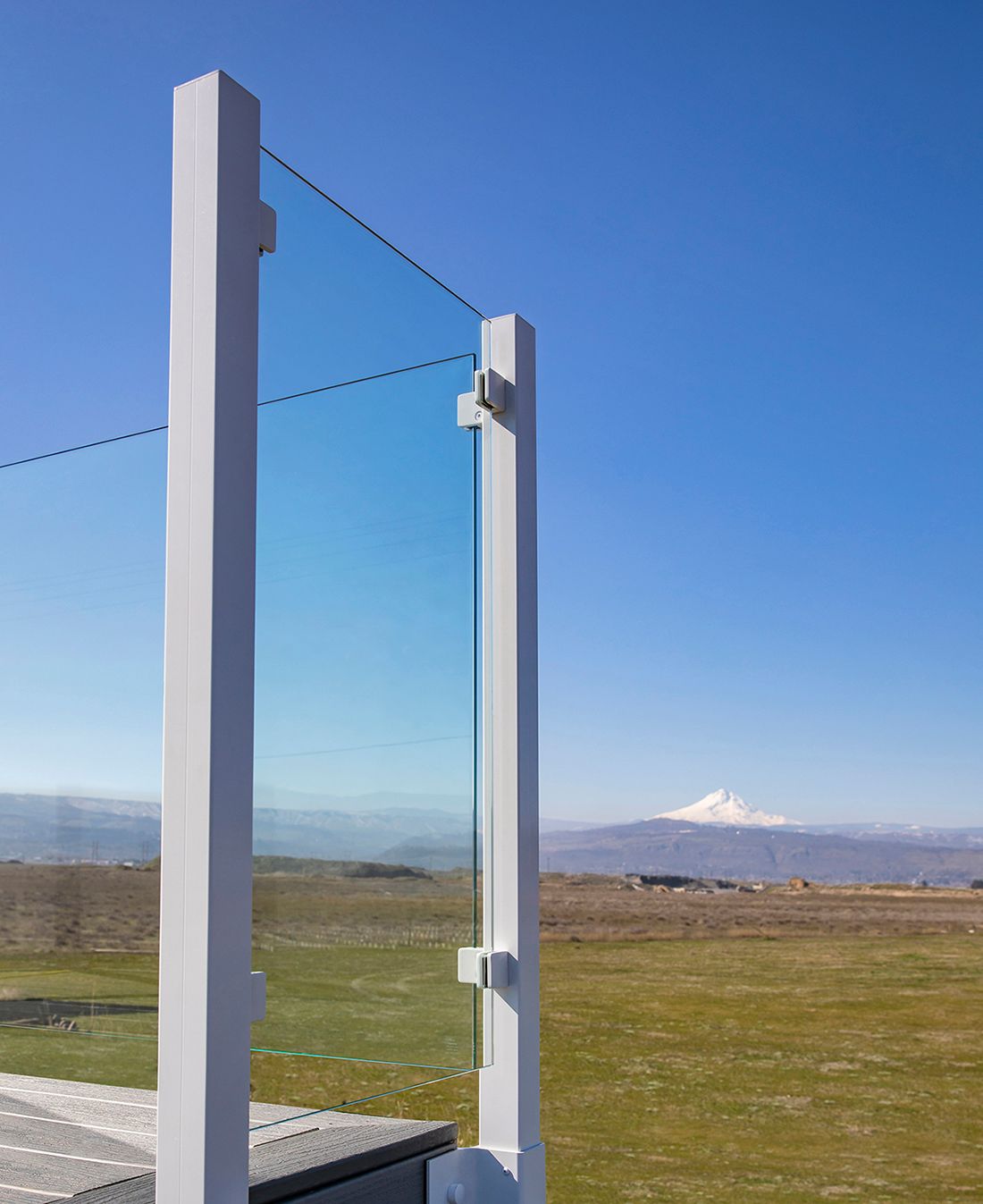 White Frameless Glass Railing - Dallesport, WA - Glass Railing for Decks