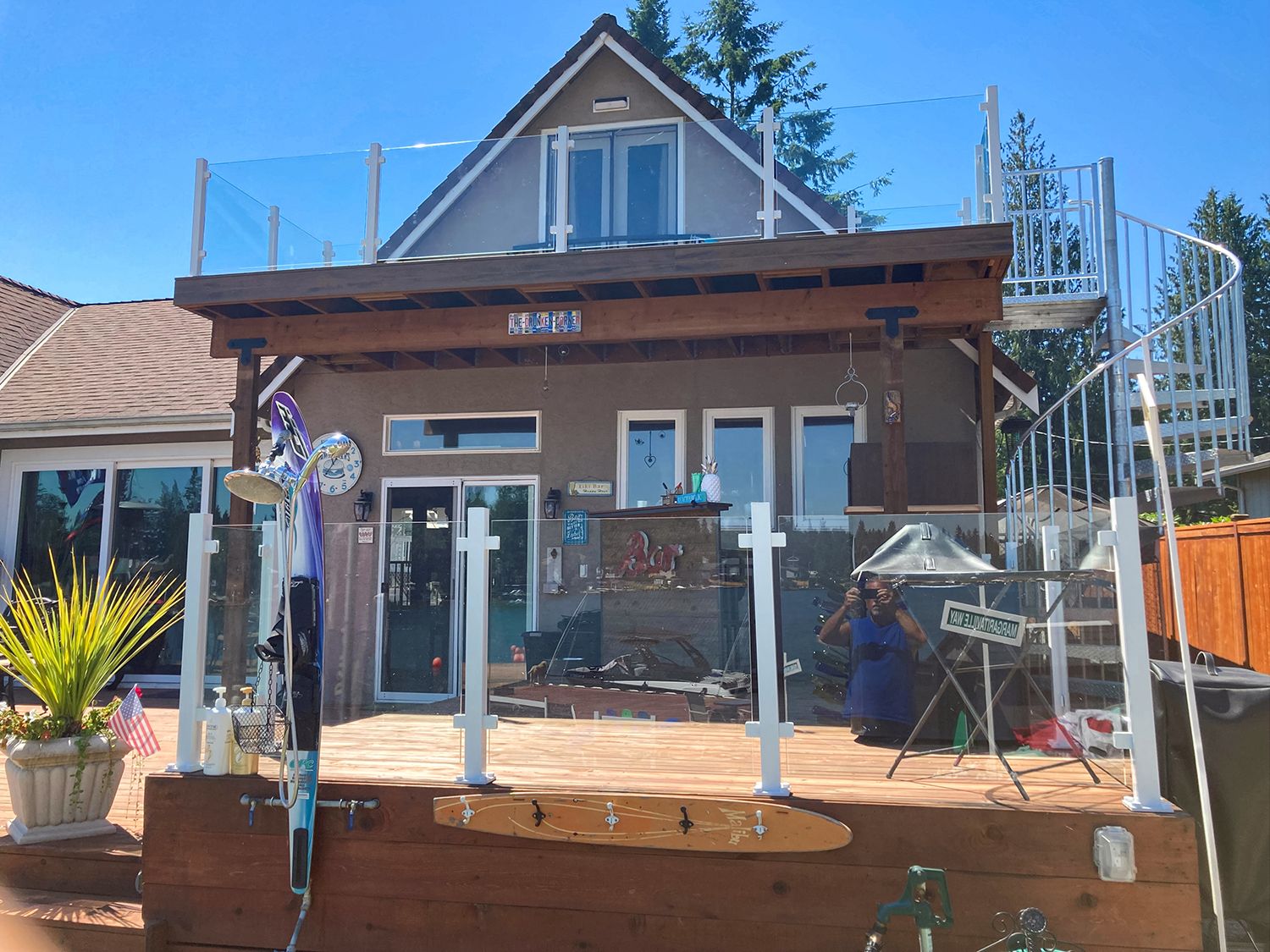 White Frameless Glass Railing - Bonney Lake, WA - Glass Railing for Decks