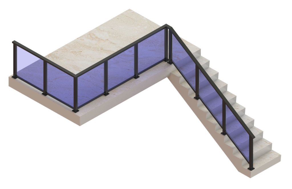 Black Glass Railing - eGlass Solid™ - Glass Railing for Decks