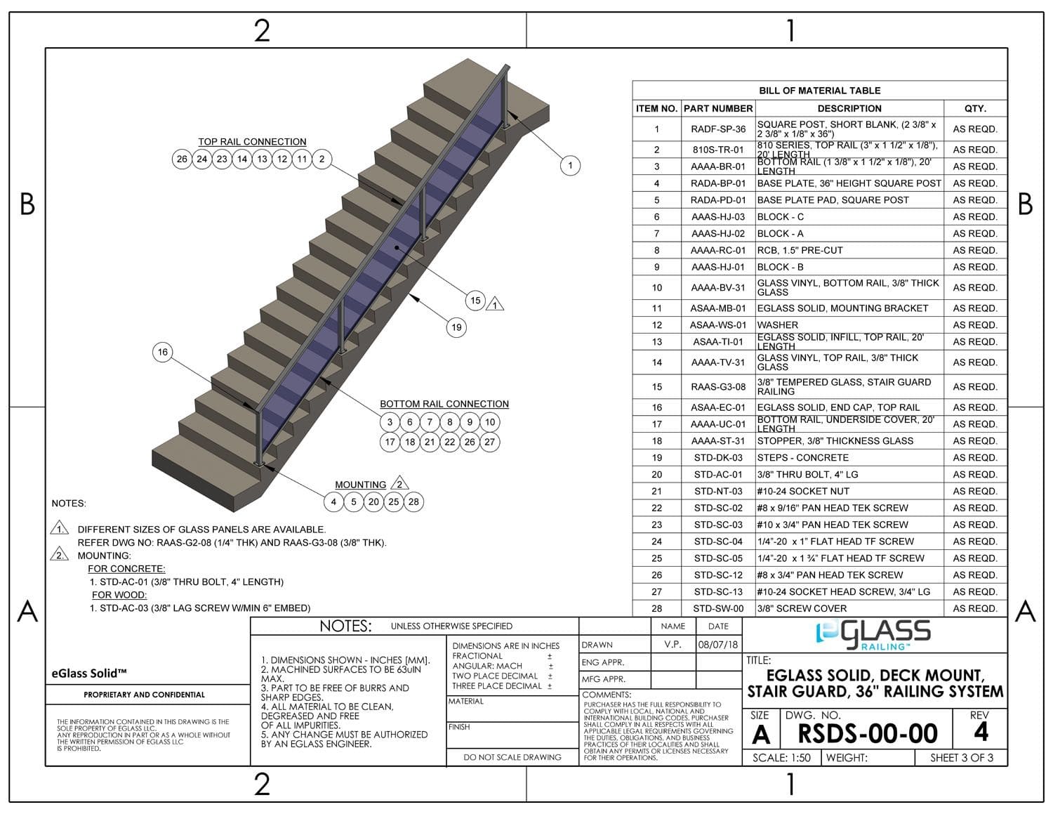 Technical Drawings – Page 4 – Glass Railing for Decks