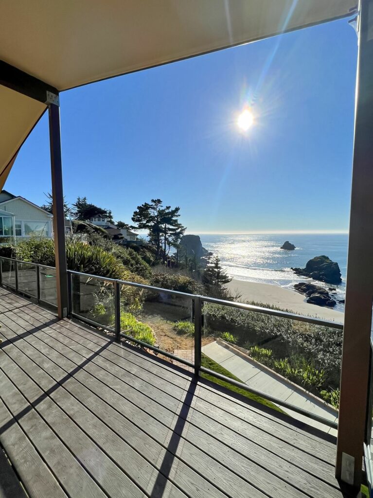 Bronze Element Glass Railing - Brookings, OR - Glass Railing for Decks