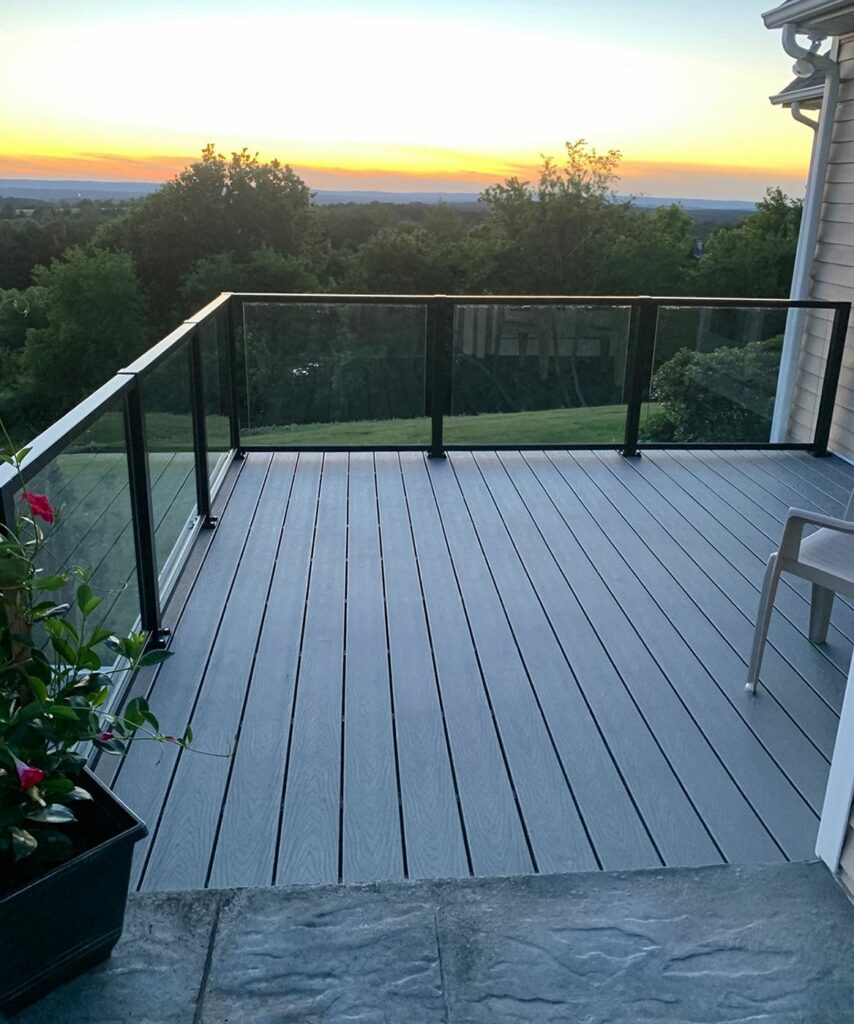 Black Element Glass Railing - Wallingford, CT - Glass Railing for Decks