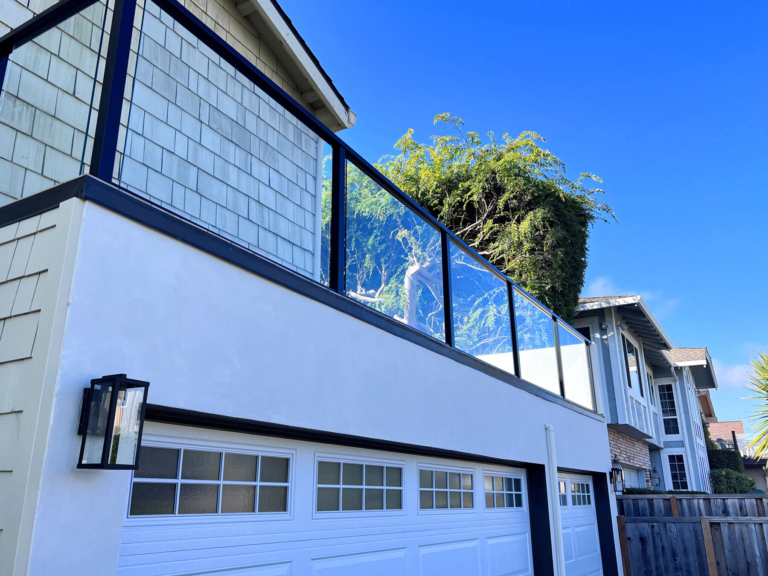 Black Solid Glass Railing – Aptof, CA - Glass Railing for Decks